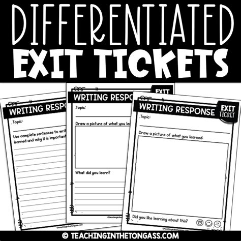 Editable Exit Ticket Slips Differentiated Teaching In The Tongass