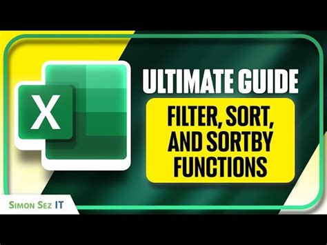 Free Video Ultimate Guide To Filter Sort And Sortby Functions In Excel Beginner Tutorial