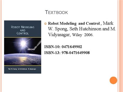 introduction to robotics cpsc 460 textbook robot modeling