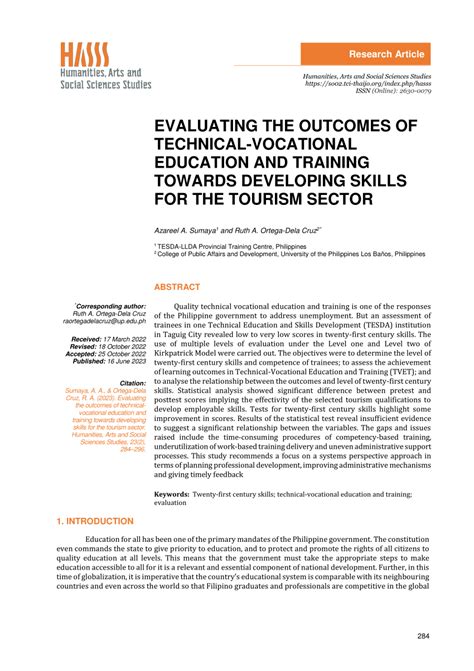Pdf Evaluating The Outcomes Of Technical Vocational Education And