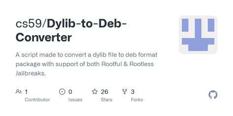 Github Cs59dylib To Deb Converter A Script Made To Convert A Dylib