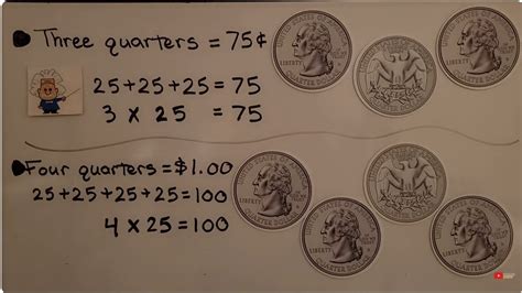 Mental Math Tricks Add Multiples Of 25 Think Coins And Money Youtube