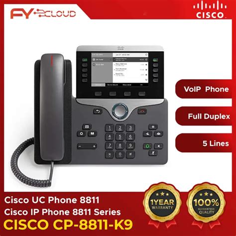 Cisco Ip Phone Cp 8811 K9 Widescreen Grayscale Display High Quality Voice Communication