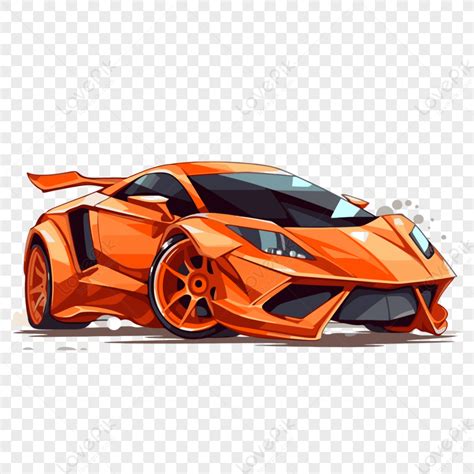 스포츠카 클립 아트 다채로운 자동차 주황색 줄무늬 만화 그리기 벡터 Png 일러스트 무료 다운로드 Lovepik