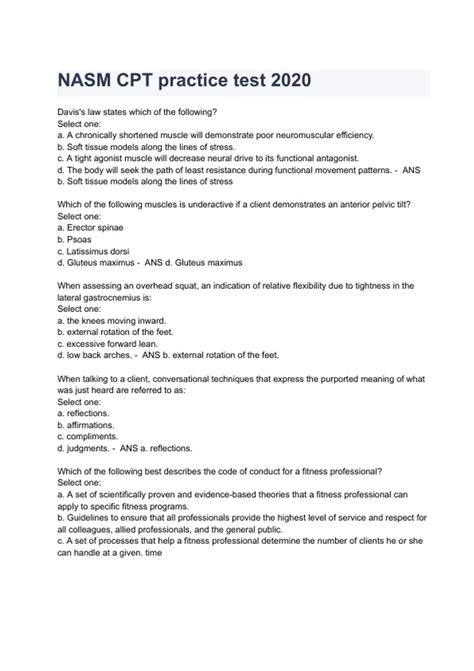 nasm cpt practice test 2024 questions with correct answers a graded 100 verified nasm