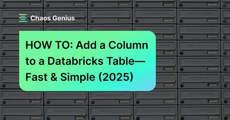 How To Add Column In Databricks Table—fast And Simple 2025
