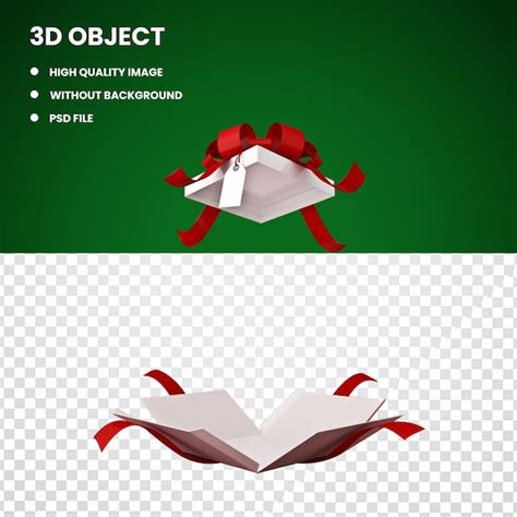 화이트앤레드가 선물 상자를 열었습니다 프리미엄 Psd 파일