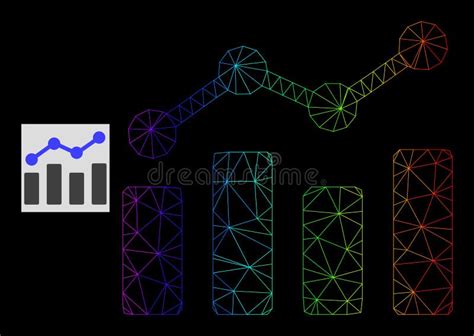 Spectrum Gradient Polygonal Network Trend Chart Icon Stock Vector