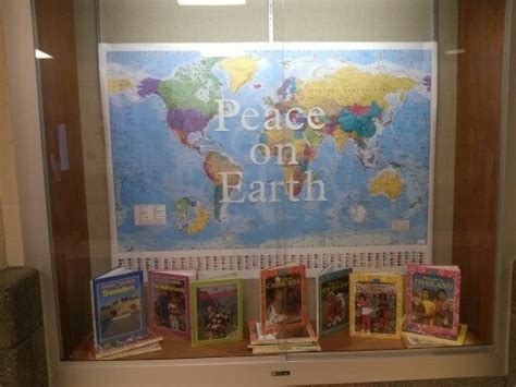 Display Case Outside The Elementary School Library School Library