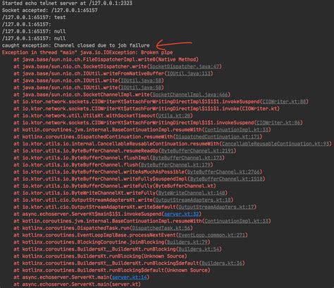 ktor network client socket close throws exception on server that