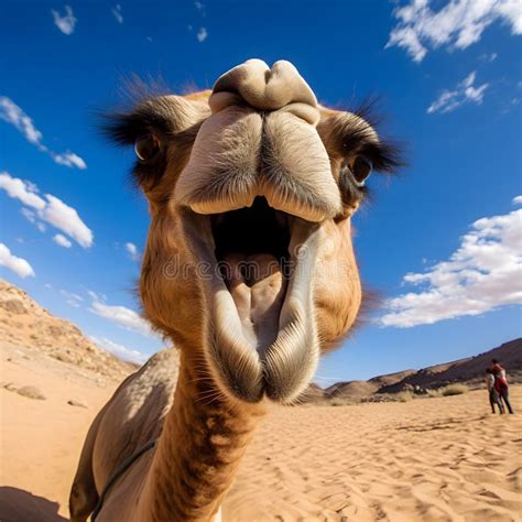 Camel Comedy Hilarious Close Up Of Big Lips Stock Illustration