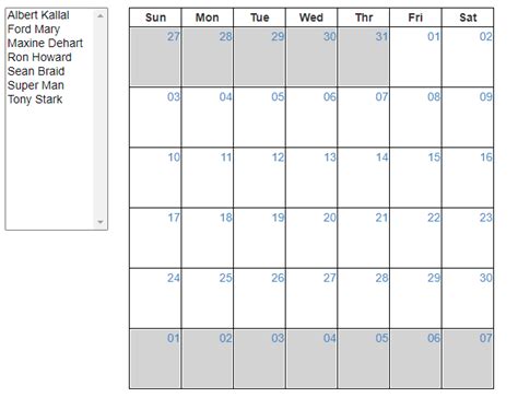 How To Implement The Calendar Layout Logic In ASP NET And C With MS SQL Database Stack Overflow