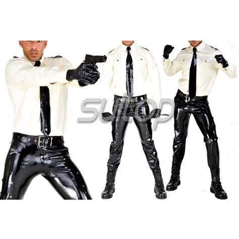 Police Man Rubber Uniforms Latex Costumes Military Sets Not Including