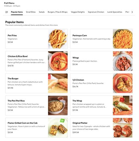Menu Of Restaurant Online