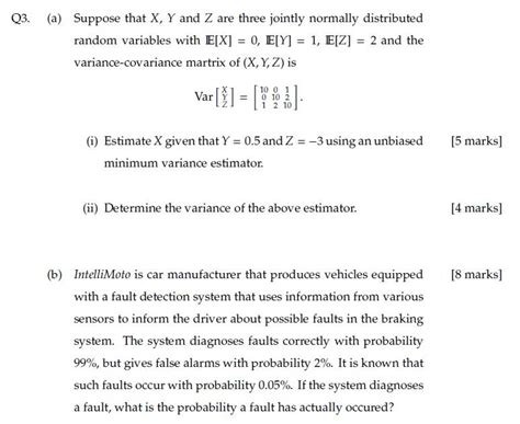 Solved A Suppose That X Y And Z Are Three Jointly Normally Chegg