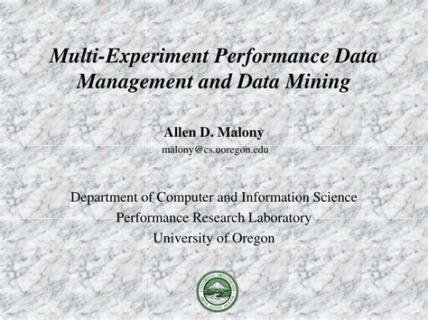 ppt multi experiment performance data management and data mining