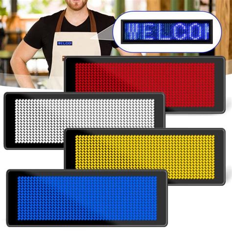 Mini LED Digital Bluetooth APP Programmable Rechargeable Scrolling Name Message Tag Sign