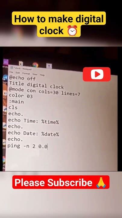 How To Make A Digital Clock Clock Echo Codeing Youtubeshorts Shorts Tipsandtricks Windows