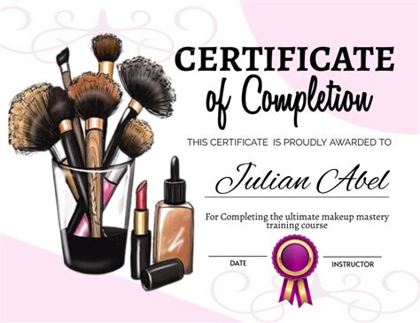 Certificate Of Completion Pastel White Flyer Template Postermywall