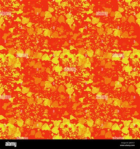 Yellow Splatter On Orange Background Seamless Repeat Pattern Stock