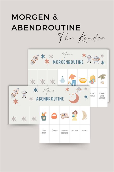 Morgen Abendroutine Für Kinder Routineplan Kleinkinder Routine Set Zum Ausdrucken Tagesplaner