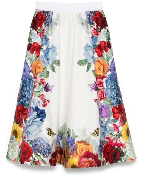 Alice Olivia Earla Midi Skirt In Red Lyst