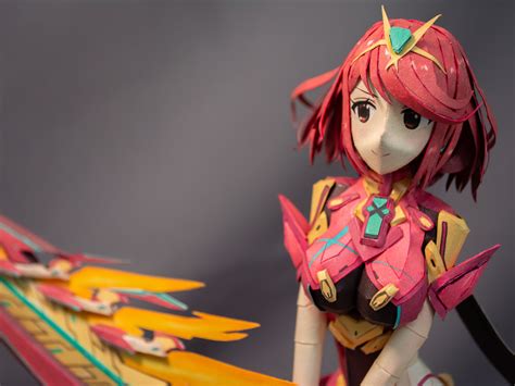 Xenoblade 2 Pyra Papercraft Figure Digital Pdf Template Diy A4 1 6 Figure Etsy