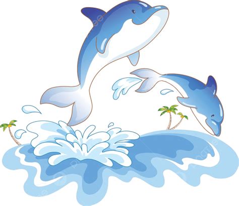 دولفين حيوان الكرتون الحيتان توضيح سعيد Png والمتجهات للتحميل مجانا