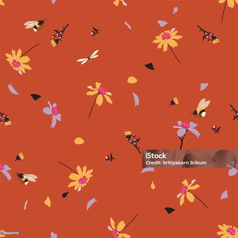 예쁜 데이지 꽃 인쇄 범블 꿀벌 원활한 무늬 패션 패브릭 벽지 모든 지문에 대 한 벡터와 바람 디자인 부의 화려한 0명에 대한