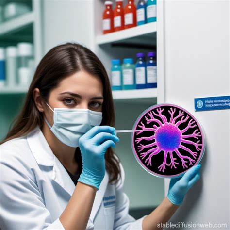 A Woman Cultivating A Microbiology Plate Stable Diffusion Online