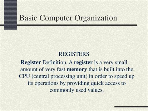 Solution Registers In Computer Accumulator Register Program Counter