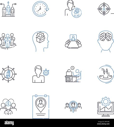 Partner Cooperation Line Icons Collection Synergy Collaboration Alliance Partnership