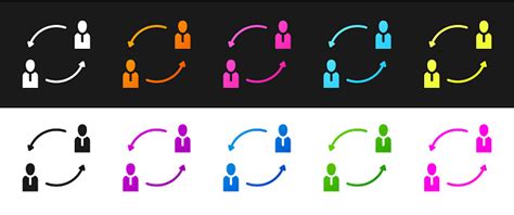 흑백 배경에서 격리된 인적 자원 아이콘을 설정합니다 인적 자원 관리 전문 직원 연구 헤드 헌터 작업의 개념 벡터 개념에 대한 스톡 벡터 아트 및 기타 이미지 Istock