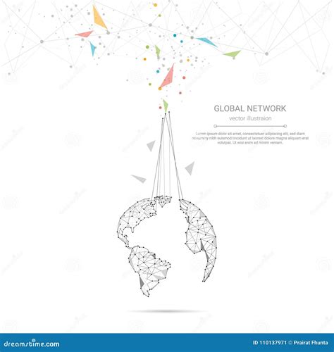 Global Network Connection Technology Background Stock Vector Illustration Of Grid Person