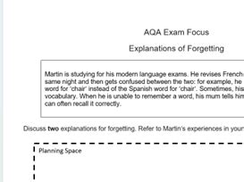 Memory Types Of Forgetting Scenario Essay Question Teaching Resources