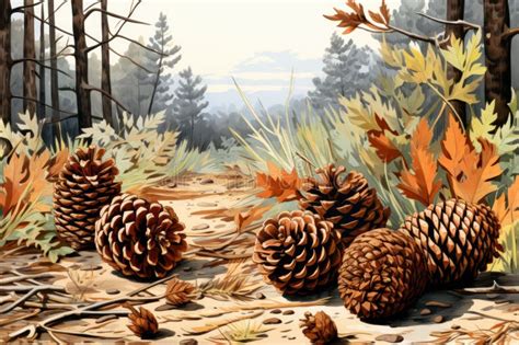 Pinecones Generative Ai Stock Illustration Illustration Of Fashioned 323795600