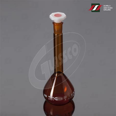 ขวดวัดปริมาตรสีชา Amber Volumetric Flasks Clear With Graduated 10ml