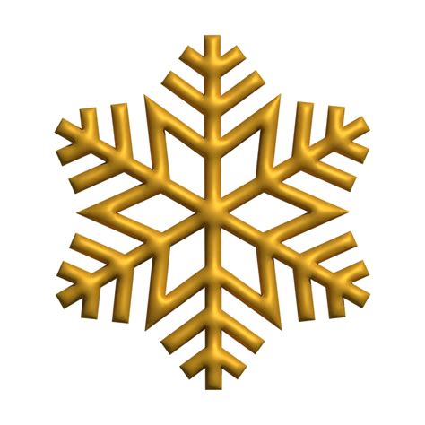 3d Realistic Gold Snowflake 33534758 Png