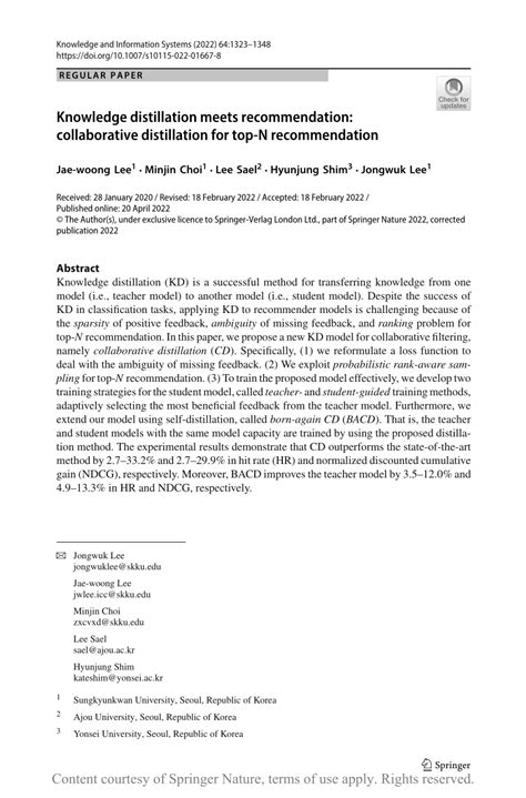 Knowledge Distillation Meets Recommendation Collaborative Distillation For Top N Recommendation
