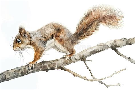 Squirrel On A Branch Stock Illustration Illustration Of Squirrel