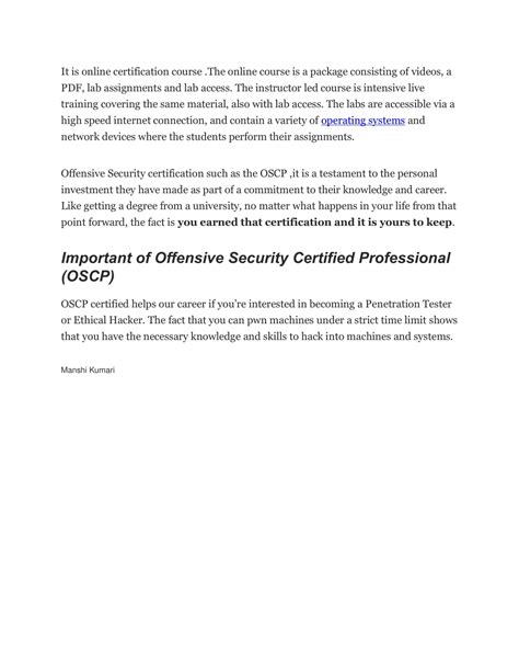 Ppt Offensive Security Certified Professional Powerpoint Presentation Id 10579278