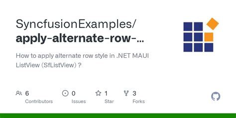 github syncfusionexamples apply alternate row style maui