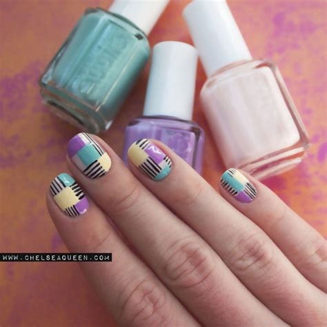 Patchwork Striped Nails Hair And Nails Fashion Nails