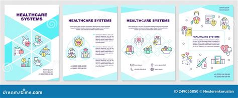 Healthcare Systems Turquoise Brochure Template Stock Vector Illustration Of Brochure Medical