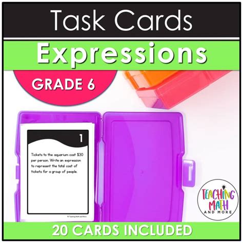 Algebraic Expressions Task Cards By Teaching Math And More Tpt