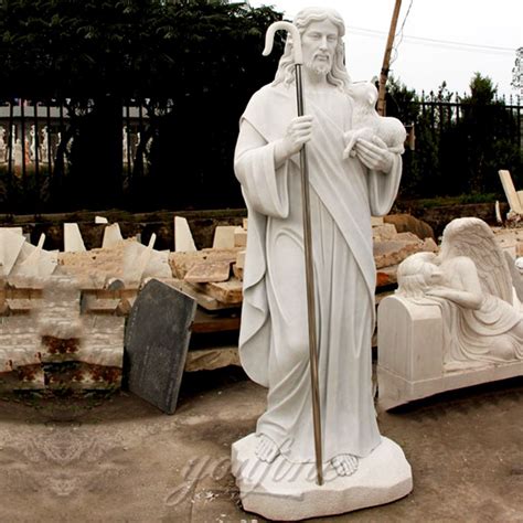 Life Size Jesus The Good Shepherd Marble Statue Youfine