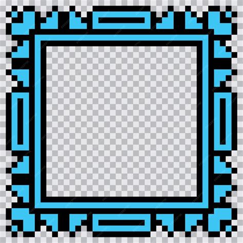 픽셀 아트 프레임 경계 템플릿 디자인 프리미엄 벡터