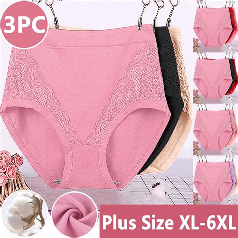 Aboser 3 Pack Cotton Panties For Seniors Women Plus Size High Waisted