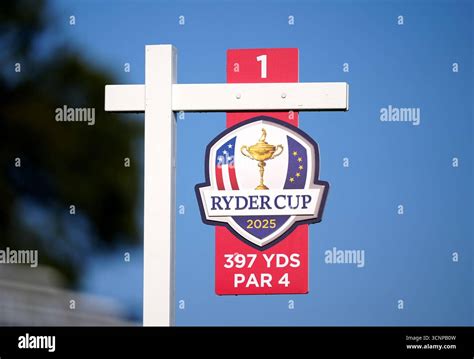 A General View Of The Ryder Cup Logo On The First Hole At The Bethpage