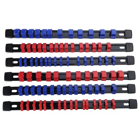 Rockrok 6pc Abs Socket Socket Holder 14 38 Socket Clip Racks Premium